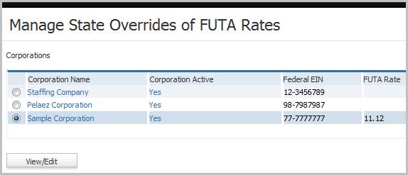 Overrides of FUTA Rates